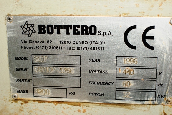 Bottero 910P Glass beveling machine